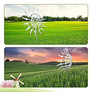 RIBOZRS Metal Plastic Windmill Suitable for courtyard, garden and outdoor decoration
