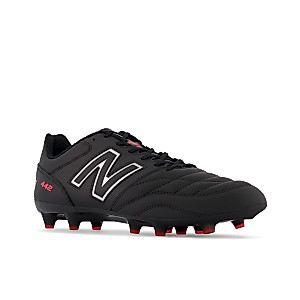 New Balance Men's 442 V2 Academy FG Soccer Shoe, Black/White, 8