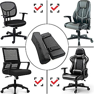 Office Chair Armrest Covers, Set of 2 Comfortable Armrest Elbow Pillow (2 Black Armrest Pillow)