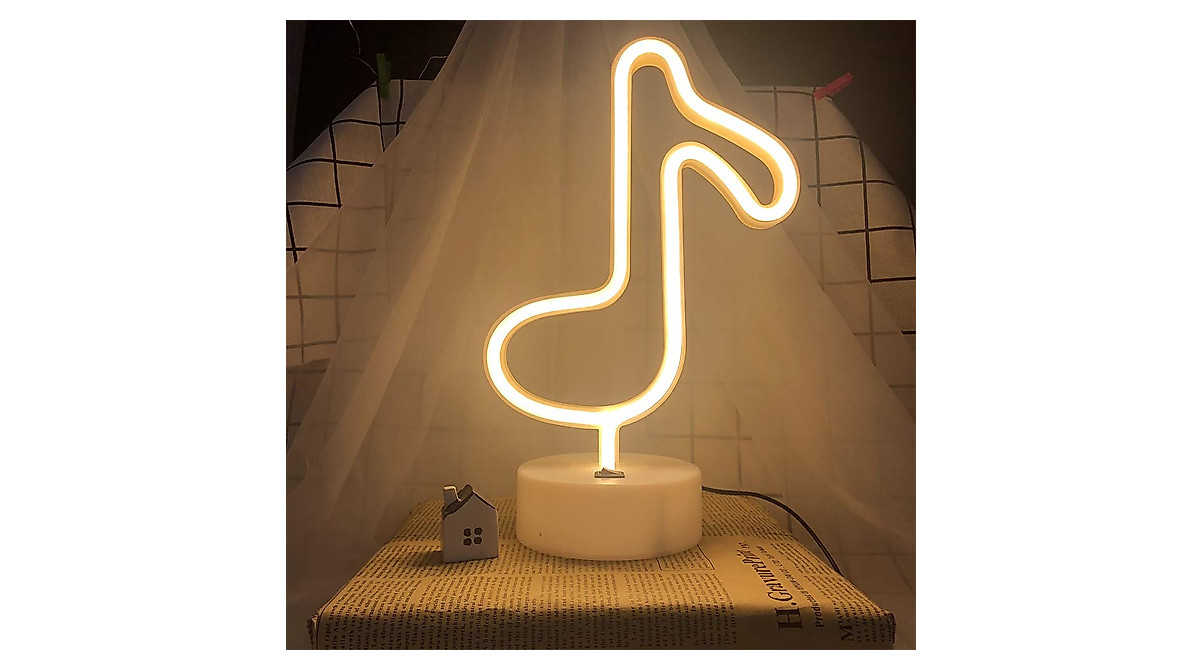 Music Notes Neon Light - Creative LED Night Decor for Home & Parties