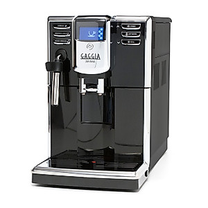 Gaggia Anima Coffee and Espresso Machine, Includes Steam Wand for Manual Frothing for Lattes and Cappuccinos with Programmable Options,Black