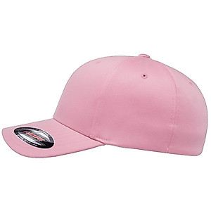 1967 1968 Ford Mustang Coupe Outline Design Flexfit 6277 Athletic Baseball Fitted Hat Cap Pink S/M