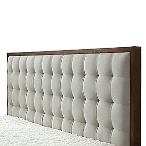 DG Casa Soloman Mid Century Modern Tufted Upholstered Platform Bed Frame, Queen Size in Beige Fabric