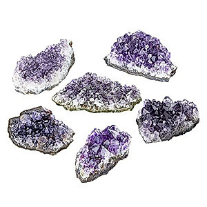 GEHECRST Natural Raw Amethyst Quartz Geode Cluster, Reiki Healing Crystals Stone Amethyst Rock Druzy Gemstone for Collection, Decoration, Specimen, Witchcraft | 0.18-0.33 lb