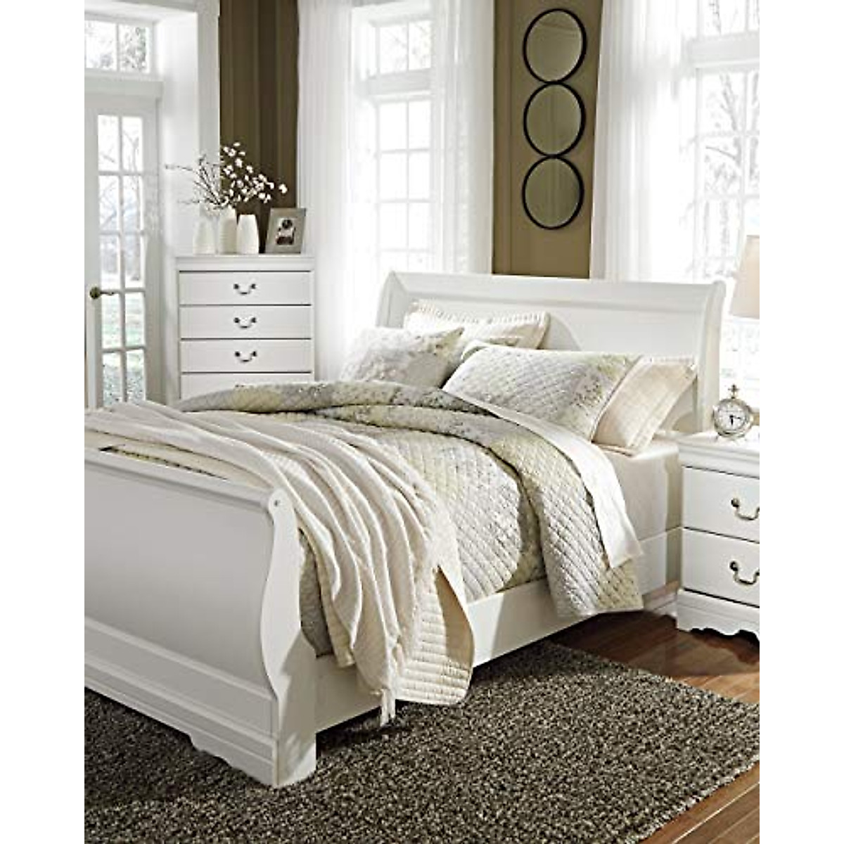 Signature Design by Ashley Anarasia Traditional Queen Sleigh Headboard ONLY, White