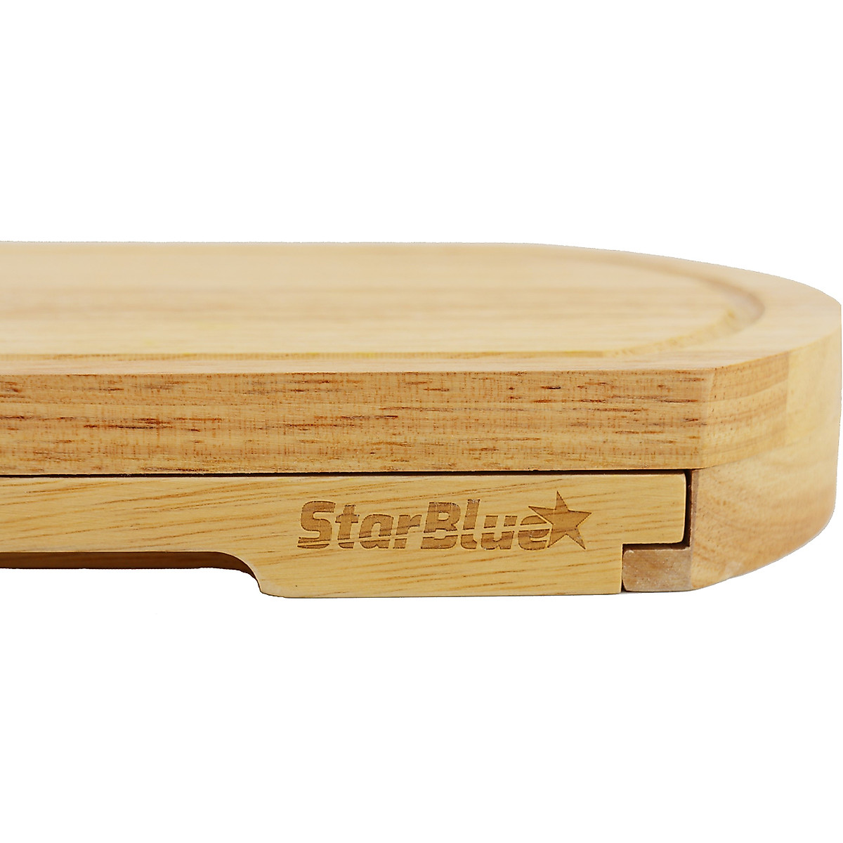 Cheese Board Set by StarBlue - with 4 Knives and Slide Out Drawer | Large Oak Wooden Cheese and Platter Cutting Serving Plate Tray | Best for Housewarming and Birthday Gift