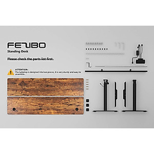 FEZIBO Electric Standing Desk with Drawer, 63 x 24 inches Splice Board | Anti Fatigue Mat Wooden Wobble Balance Board (Medium, Obsidian Black)