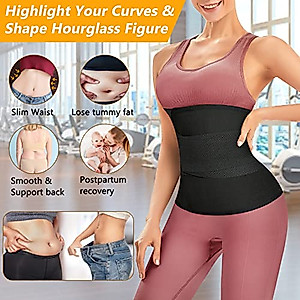 AOSBOEI Waist Trainer for Women Workout Waist Cincher Trimmer Underbust Corset Tummy Control Hourglass Body Shapewear Black