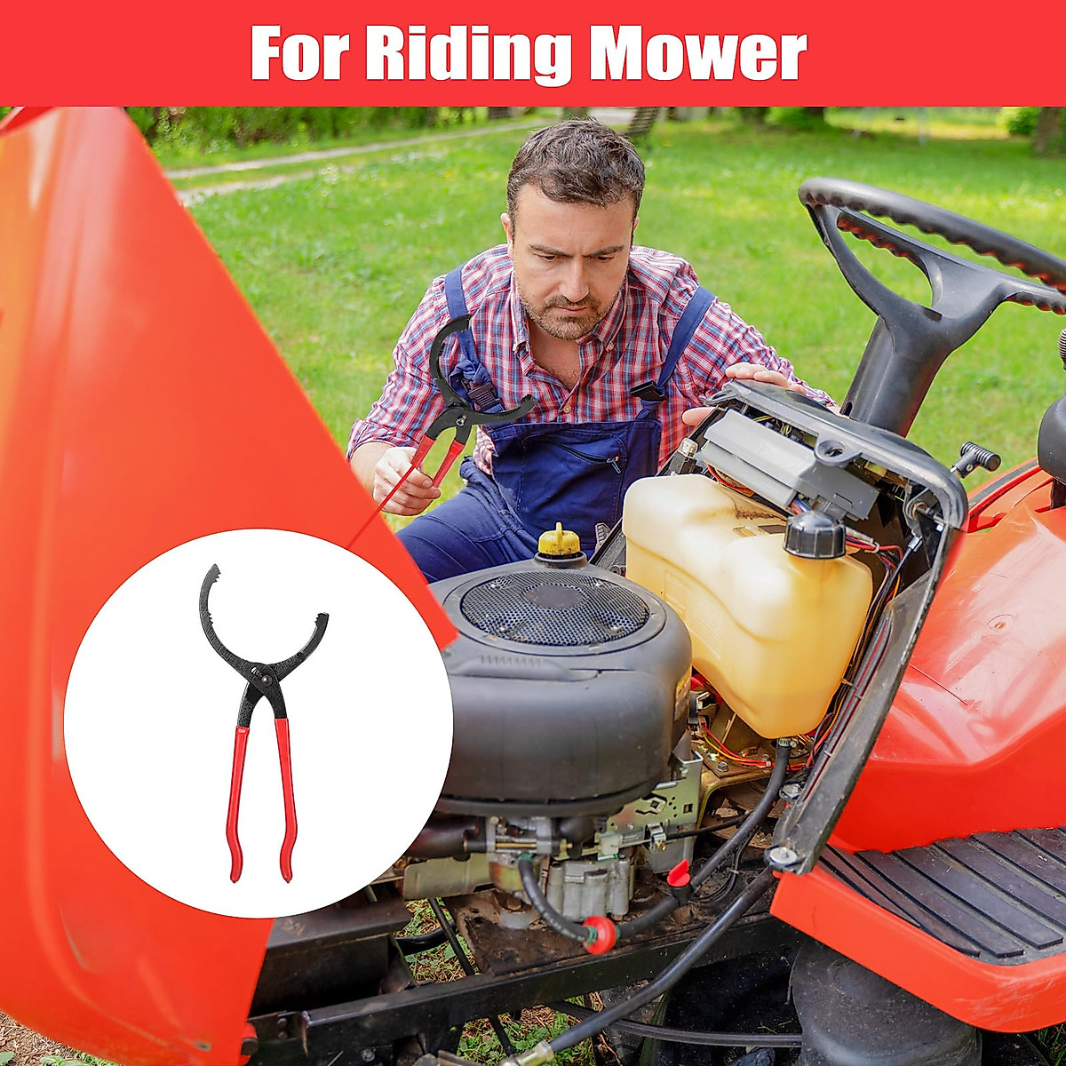 Lothee 4 Pieces Oil Filter Wrench Set, 10'' 12'' 14'' 16'' Oil Filter Pliers Adjustable Removal Tool Pliers for Cars, Trucks, Motorcycles Engine, Conduit, Fittings