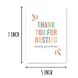 KPLDESIGNS Thank You For Hosting Greeting Card - Thanksgiving Card - Thank You Card - Hostess Greeting Card - Easter Card - Thanksgiving Host Card
