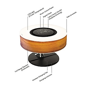 AMPULLA Tree of Aura Smart Bedside Lamp Table Lamp with Wireless Charge and Bluetooth Speaker Dimmable Nightstand Lamp for Bedroom