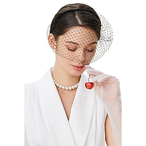 BABEYOND 1920s Flapper Fascinator Mesh Veil Headband Bridal Wedding Tea Party Fascinator Veil for Women