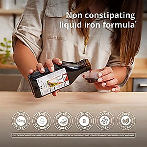 Floradix, Floravital Iron & Herbs Vegan Liquid Supplement, Energy Support for Women and Men, Easily Absorbed, Non-GMO, Vegan, Kosher, Lactose-Free, Unflavored, 8.5