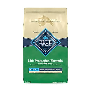 Blue Buffalo Life Protection Formula Adult Dry Dog Food, Helps Build and Maintain Strong Muscles, Made with Natural Ingredients, Lamb & Brown Rice Recipe, 30-lb. Bag
