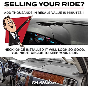 DashSkin USA American Made Dash Cover Cap Compatible with 07-14 Tahoe Suburban Yukon Avalanche - Easy Cracked Dash Fix - w/o Speaker Holes in Black (Fits Single Glovebox Silverado/Sierra ONLY)