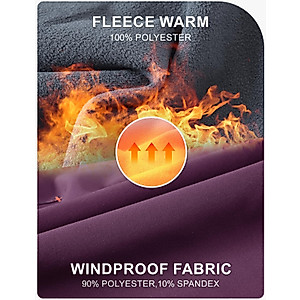 TBMPOY Women's Ski Windproof Waterproof Snow Pants Outdoor Hiking Fleece Lined softshell Pants Purple L