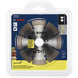 BOSCH DB4541S 4-1/2 in. Standard Segmented Rim Diamond Blade with 7/8 in. Arbor for Universal Rough Cut Wet/Dry Cutting Applications in Pavers, Soft Brick, Concrete/Block