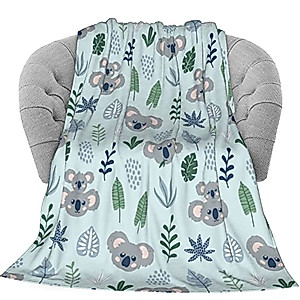 Delerain Cute Koalas Soft Throw Blanket 40"x50" Lightweight Flannel Fleece Blanket for Couch Bed Sofa Travelling Camping for Kids Adults