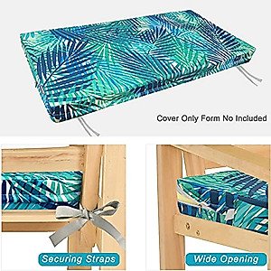 NettyPro Outdoor Bench/Loveseat Cushion Cover 48 x 18 x 3 Inch, Water Resistant UV Protection Patio Furniture Swing Cushion Slip Cover with Zipper, Replacement Cover Only