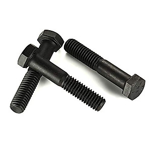 1/4-20 x 2“ Hex Head Screw Bolt, Half Threaded, Alloy Steel Grade 8.8, Black Oxide Finish, Quantity 20