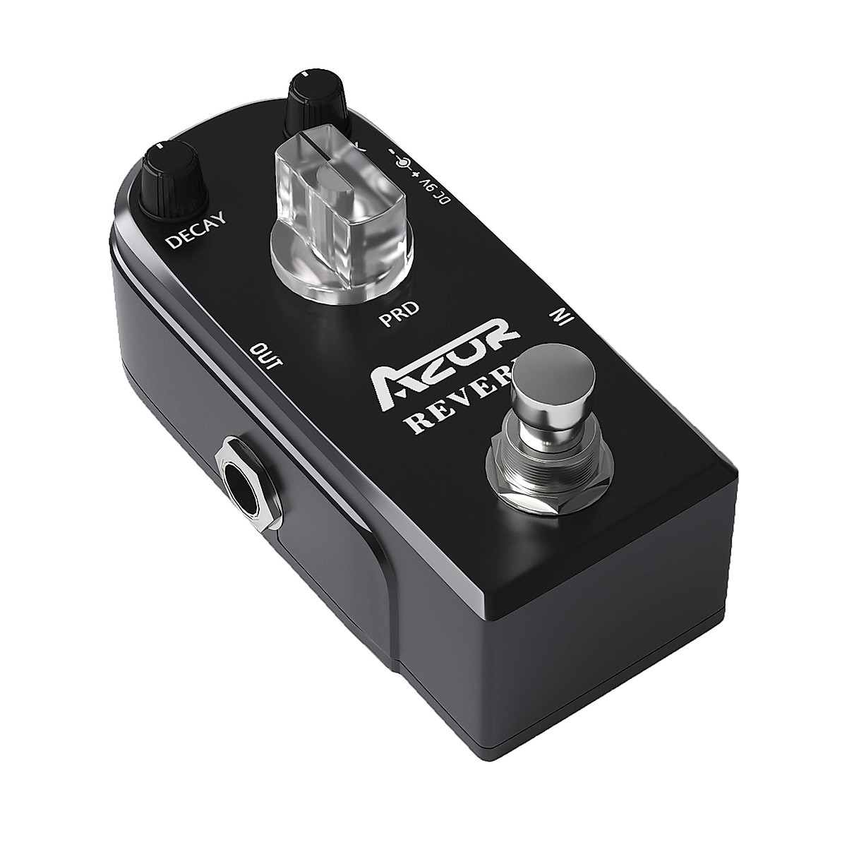 AZOR Pedal Power Adapter with Digital Reverb Guitar Effect Pedal Plate Reverb Hall and Church,Space Guitar Effect with True Bypass Aluminum Alloy