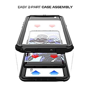 Ghostek Nautical Waterproof Galaxy Note 8 Case with Screen Protector - Slim Heavy Duty Protection (Black)