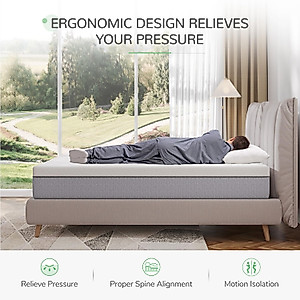 Novilla Queen Mattress, 10 inch Gel Memory Foam Queen Size Mattress for Cool Sleep & Pressure Relief, Medium Firm Bed Mattresses, Bliss