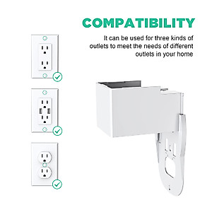 OLAIKE 2 Pack Outlet Wall Mount for Wyze Cam V4/ V3 /V2 & Wyze Cam Spotlight, 360 Degree Swivel Plug-in Wall Mount Stand, Without Messy Wires or Wall Damage (Camera Not Include), White