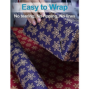 TOYPOPOR Christmas Wrapping Paper Roll 17in x 100ft (44CM x 30M), Eco-Friendly Recyclable Kraft Paper for Kids Boys Girls Man Women Gifts, Presents, Arts & Crafts, Traditional Festive Design