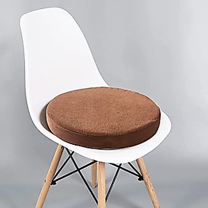 Big Hippo Memory Foam Chair Pads Round Chair Cushions Non Slip Seat Cushion for Dning Room Kitchen Bar Stool, Brown 16"