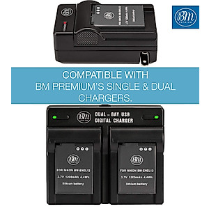 BM EN-EL12 Battery for Nikon Coolpix A1000, B600, W300, A900, AW100, AW110, AW120, AW130, S6300, S8100, S8200, S9050, S9200, S9300, S9400, S9500, S9700, S9900, P310, P330, P340, KeyMission 170, 360