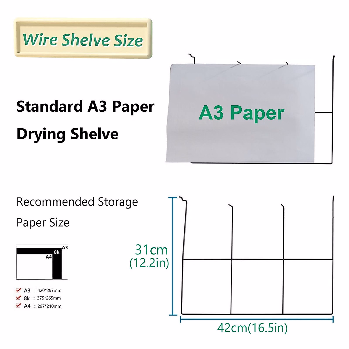 Drying Racks,Tabletop Art Drying Rack, Metal Steel Double Sided Wire Drying Rack Artwork Storage Display Rack for Classrooming Crafts, 20 Shelves, 25.6 X 17.7 X 16.5 Inches