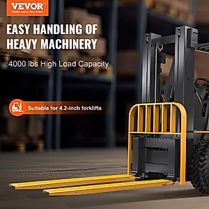 BestEquip Pallet Fork Extension 72 Inch Length 4.5 Inch Width, Heavy Duty Alloy Steel Fork Extensions for forklifts, 1 Pair Forklift Extension, Yellow