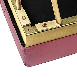 GIA Home Furniture Series Bench with Brushed Pink Velvet Seat and Metal Frame, Gold