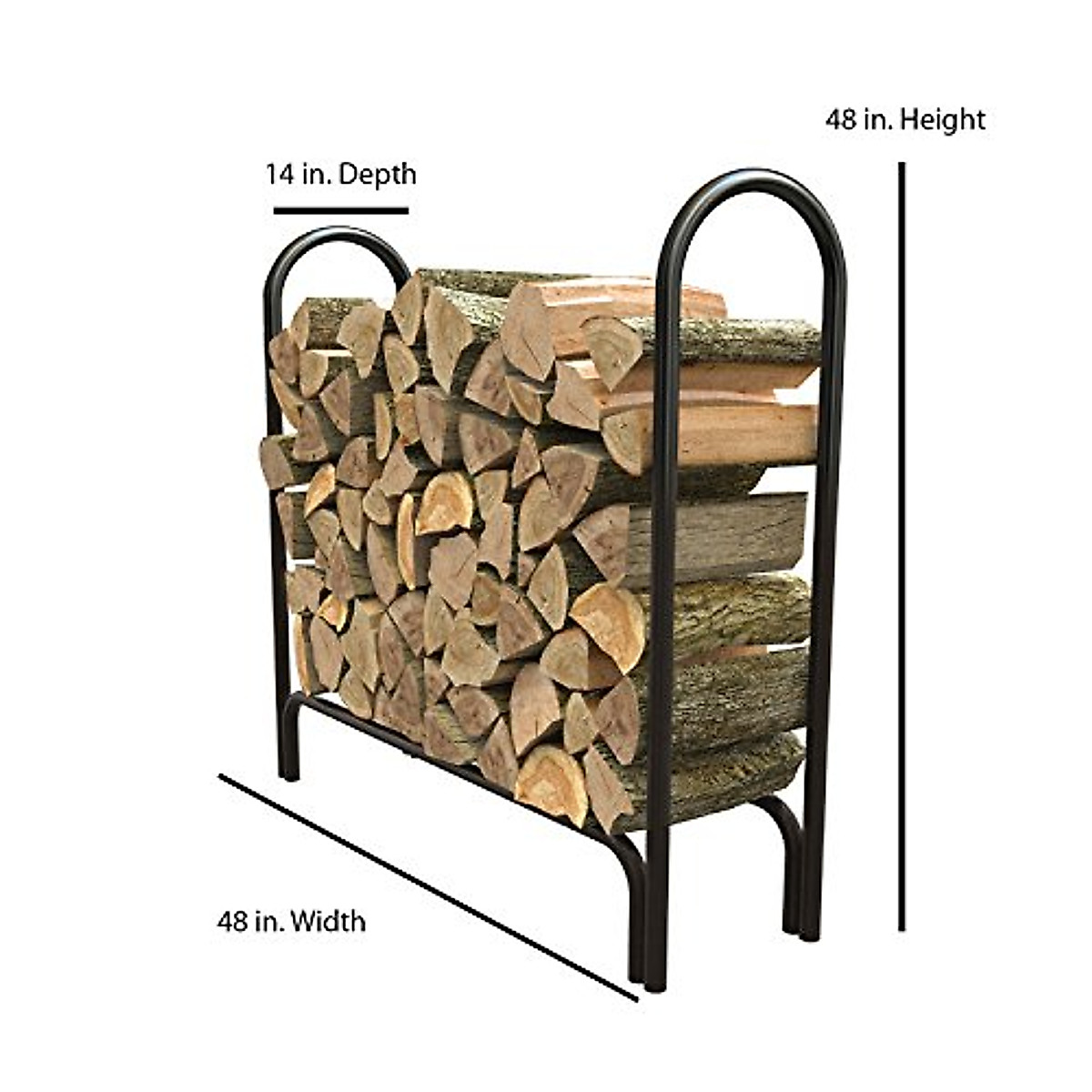 Panacea 15203 Deluxe Outdoor Log Rack, Black, 4-Feet, Log Rack Only