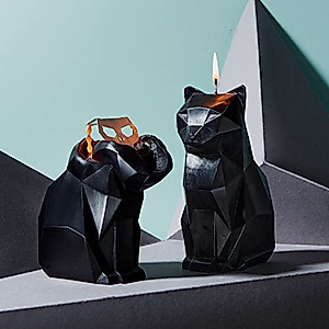 PyroPet Cat Candle - Black - Cat Candle with an Aluminum Skeleton Inside - 25 Hour Burn Time - 7” Tall - Unique Gift for Cat Lovers, Halloween, Christmas Gifts, Mom, Daughter, Wife, Girlfriend Gifts