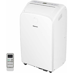 Hisense Smart SACC 8,000 BTU Dual Hose Portable Air Conditioner with Heat Pump, 4-modes (Cool, Heat, Fan, Dehumidifier) WiFi, Remote, Up to 550 sq. ft., AP55023HR1GD White - (Renewed)