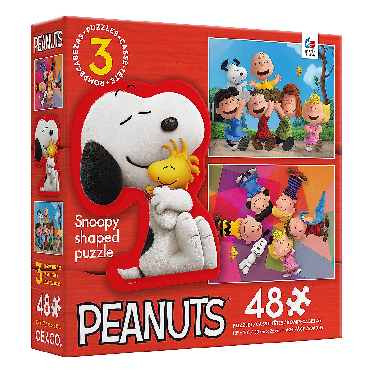 Ceaco - 3 in 1 Multipack - Peanuts - (3) 48 Piece Jigsaw Puzzles