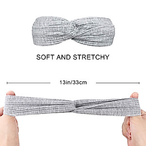 DRESHOW 20 Pack Turban Headbands for Women Elastic Back Twisted Hair Bands Face Vintage Cross Head Wrap Hair Accessories