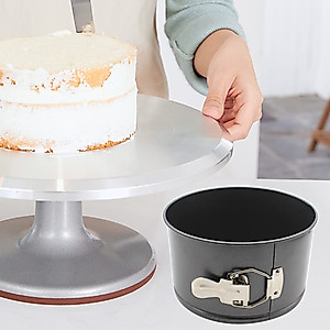 beiyoule 4 Pcs Springform Pan (4inch, 5inch, 6inch, 7inch), Cake Tin for Baking, Detachable Bottom Carbon Steel Cheesecake Mold (Black)