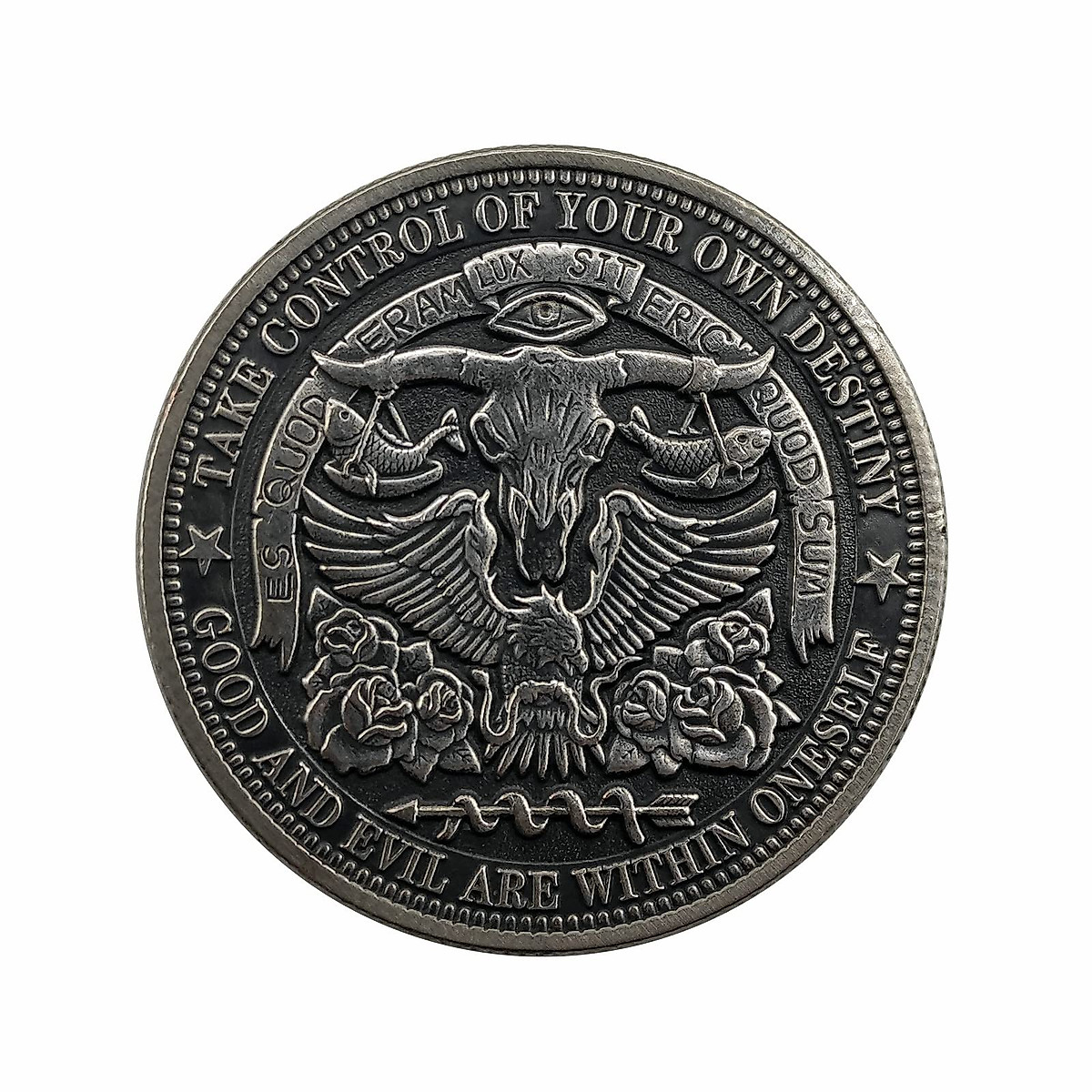 Dragon Lion Battle Antique Coin HOBO Nickel Antique Silver Plated collectionchallenge Coin