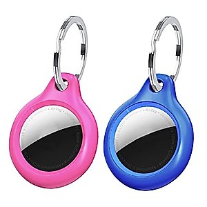 Shockproof Cover Loop with Keychain Ring Holder Skin Protector Protective Case Tracker Finder Locator Anti-Lost Protector Holder Fit for AirTag, 2Pcs Wear-Resistant Hard PC Cover Fit for AirTag