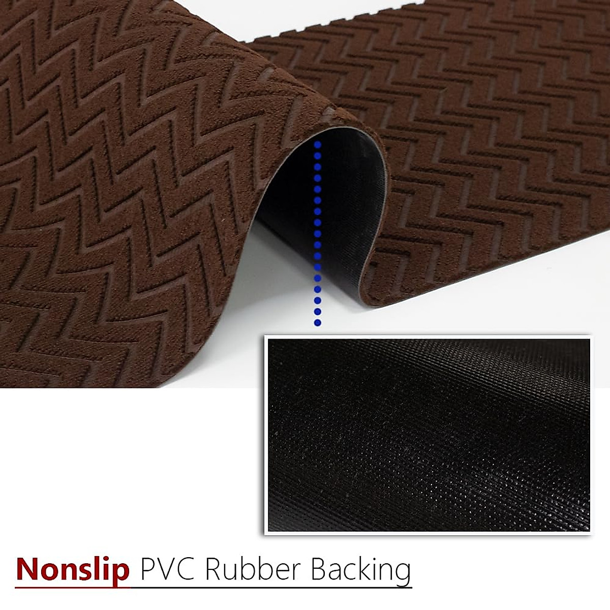 LITA Customized Size Hallway Runner Rug with Rubber Backing, Backed Non-Slip Waterproof, Washable Outdoor Indoor Carpet for Floor, Entryway, Kitchen, Laundry, Balcony, Garage, Brown Triangle, 2' x 10'