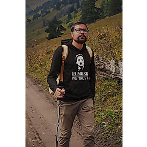 Freedomtees in Musk We Trust Elon Unisex Hoodie Sweatshirt Funny Tech Shirt Geek Nerd Gift (as1, alpha, m, regular, regular, M) Black