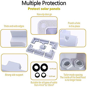 Solar Panel Brackets White ABS Solar Panel Mounting Brackets 7 Drill-Free Corner Bracket Support Kit for Wood Frame RV Boat Campers Caravans Hood (Corner Bracket,Side Bracket,Cable Entry Gland)