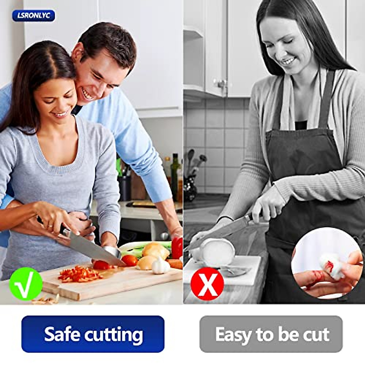 Finger Protector for Cutting Food,6 Pcs Finetaur Finger Guard for Cutting Vegetables,Stainless Steel Finger Shield for Cutting Slicing Chopping Kitchen Finger Guard for Cooking(Double & Single Finger)