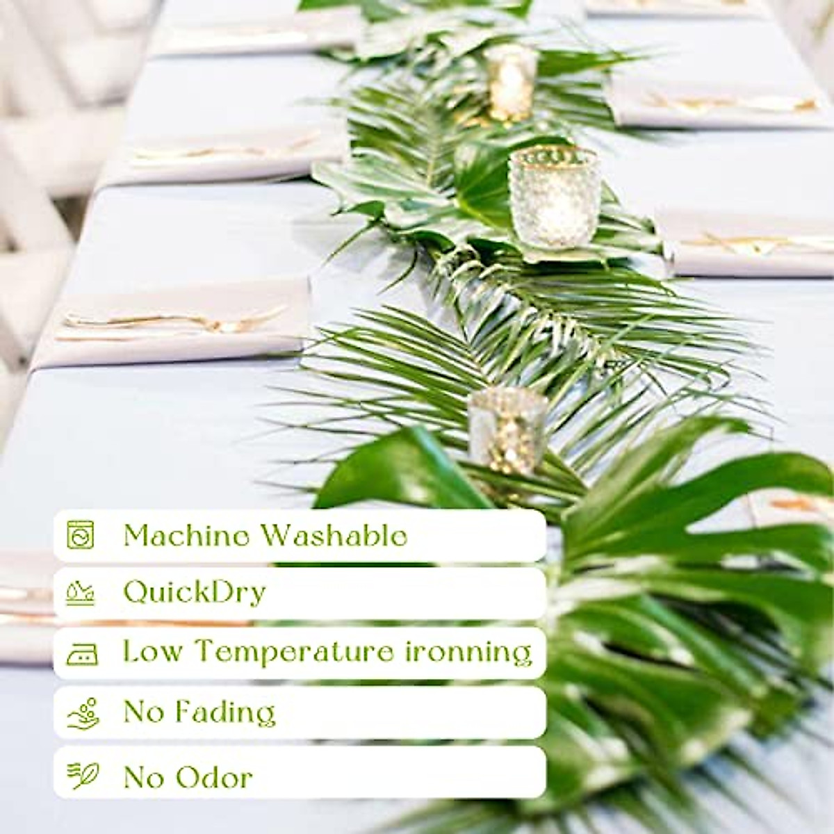 PlatolPro 6 Pack White Table Cloth Rectangle Table 60 X102 Inch White Table Cloths for Parties 6 Foot Manteles De Mesa De Tela para Fiestas Ideal for Wedding Receptions, Parties.（White, 6 Pack）