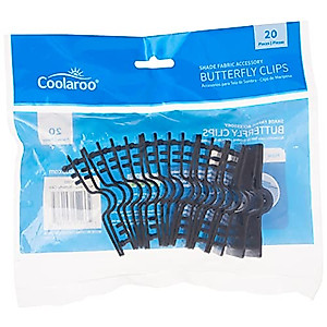 Coolaroo 301385 20Pc Butterfly Clips, 20-Pack, Black