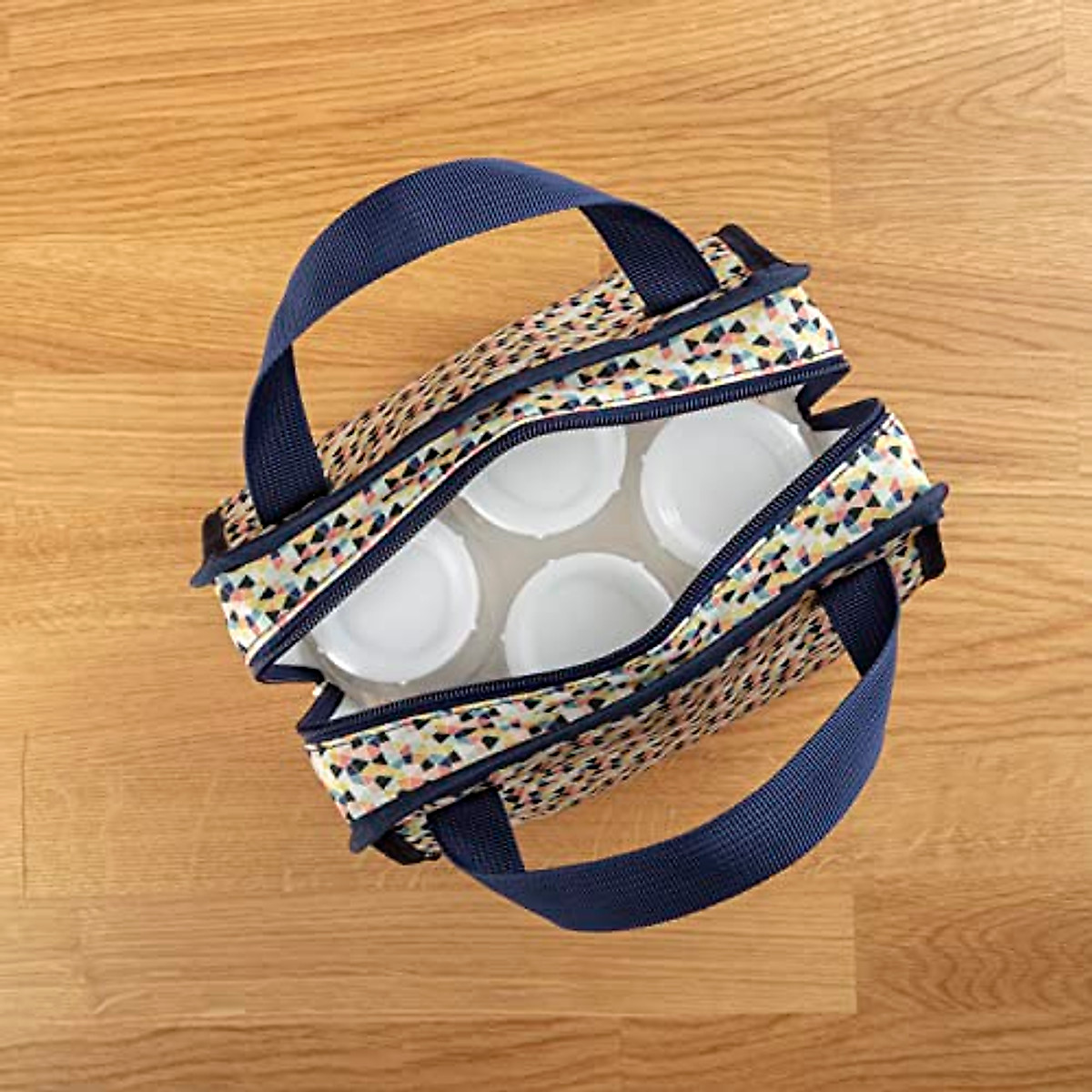 Dr. Brown’s Fold & Freeze Bottle Tote, Breastfeeding Essential Cooler Bag, 6 Baby Bottles Milk Storage - Multicolor