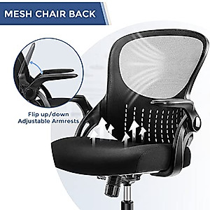 ZUNMOS Home Office Ergonomic Mesh Computer Desk High Back Swivel Task Executive Chair with Soft Armrests Padded Lumbar Support and Adjustable Rotatable Headrest, Black